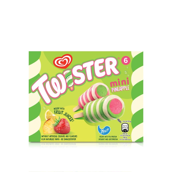 Wall's Mini Twisters Pineapple Ice Cream Lollies x 6 50ml - Spinneys UAE