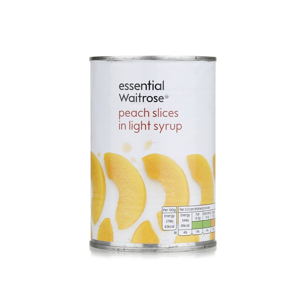 Essential Waitrose peach slices in syrup 410g price in UAE | Spinneys ...