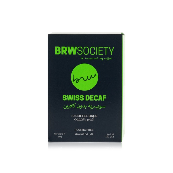 BRW Society Swiss decaf coffee bags 100g - Spinneys UAE