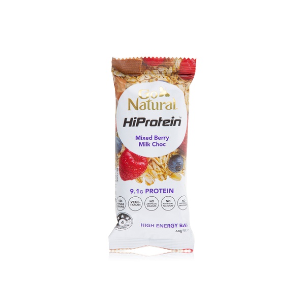 Go Natural Hiprotein Mixed Berry Milk Choc Bar 60g - Spinneys UAE