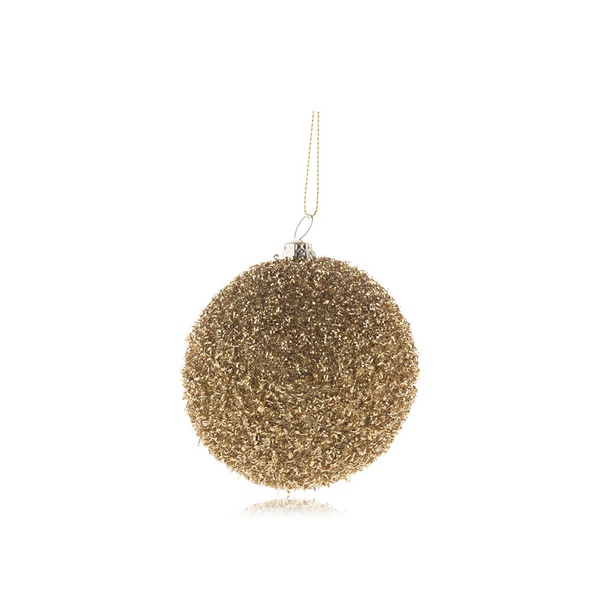 Festive Gold Glitter Bauble 8cm - Spinneys United Arab Emirates