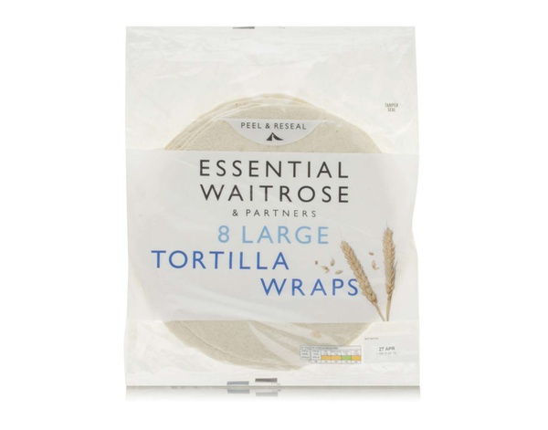 Waitrose Essential 8 large tortilla wraps 512g - Spinneys United Arab ...