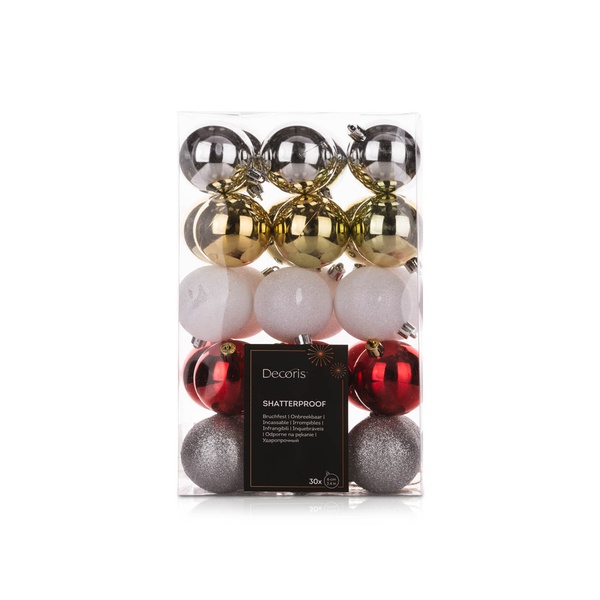 Kaemingk 30 shatterproof colour baubles - Spinneys UAE