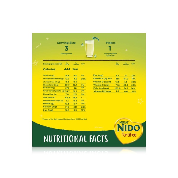 Nestle Nido Instant Full Cream Milk Powder Tin 400g - Spinneys UAE