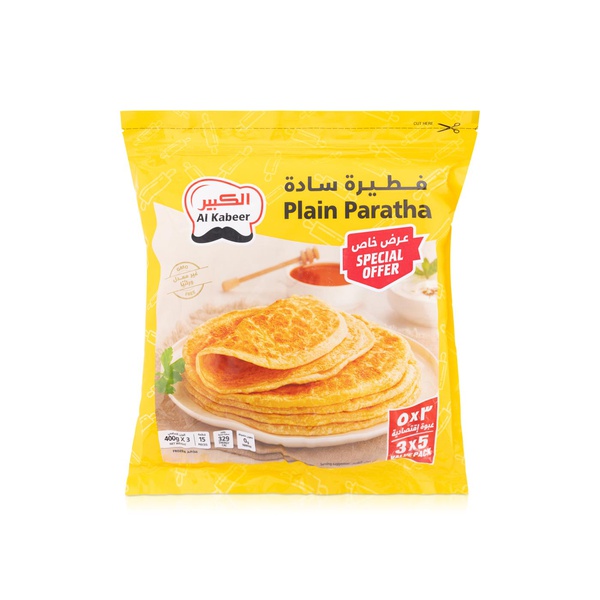 Al Kabeer Frozen Plain Paratha Triple Pack 400G X 3 - Spinneys United ...
