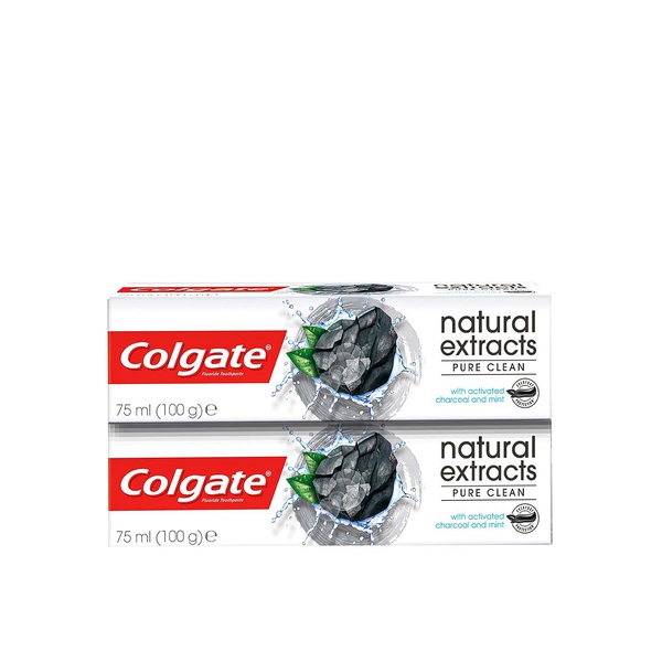 Colgate Natural Extracts charcoal toothpaste 2 x 75ml - Spinneys UAE