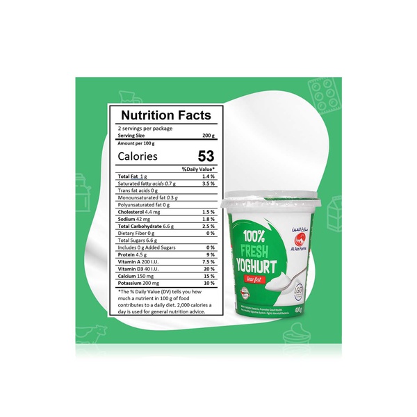 Al Ain Farms Yoghurt Fresh Low Fat 400g - Spinneys UAE