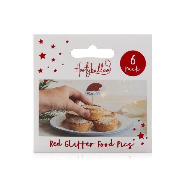 Hootyballoo Red Glitter Santa Hat Food Picks 6 Pack - Spinneys United ...