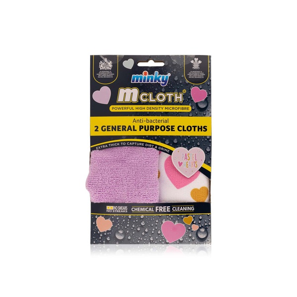 Minky M Cloth Pastel Hearts Anti-Bacterial General Purpose Cloths Twin ...