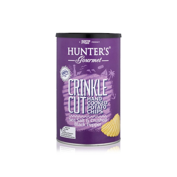 Hunter's Gourmet Hand Cooked Potato Chips Crinkle Cut Sea Salt ...