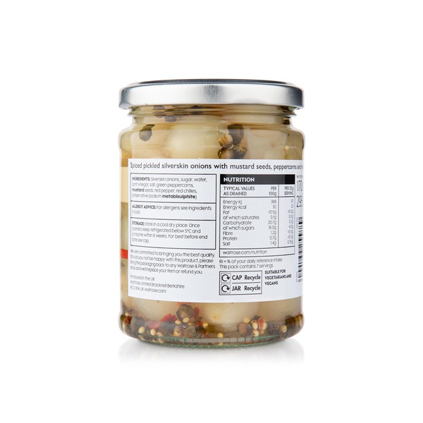 Waitrose Spiced Pickled Silverskin Onions 295g - Spinneys UAE
