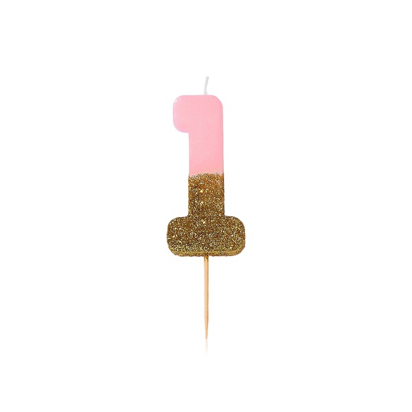 Talking Tables pink glitter candle - 1 - Spinneys UAE