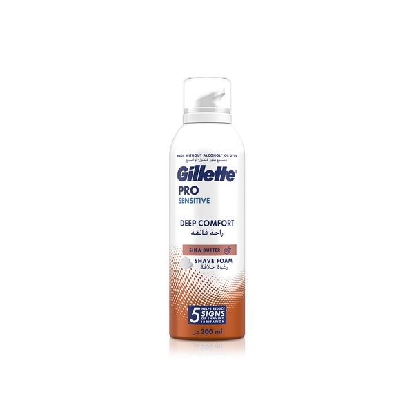 Gillette Pro Sensitive Deep Comfort Shea Butter Shave Foam 200ml price ...