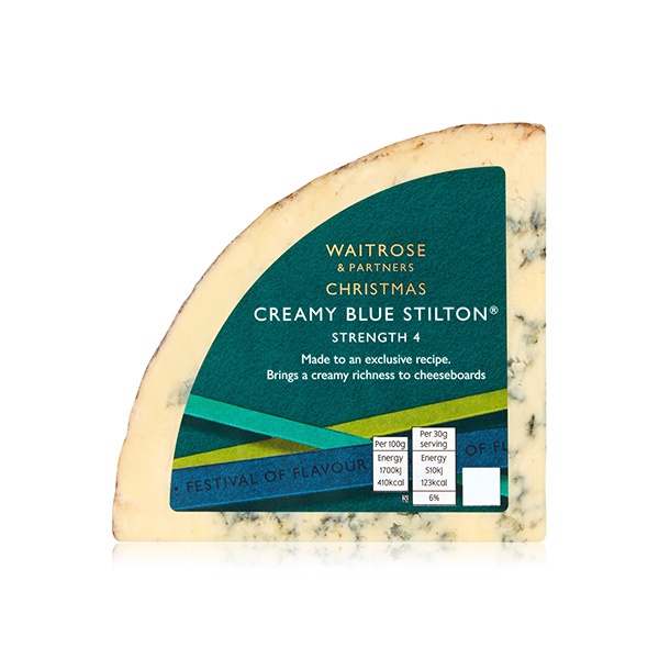 Waitrose Christmas Creamy Blue Stilton - Strength 4 450g - Spinneys ...