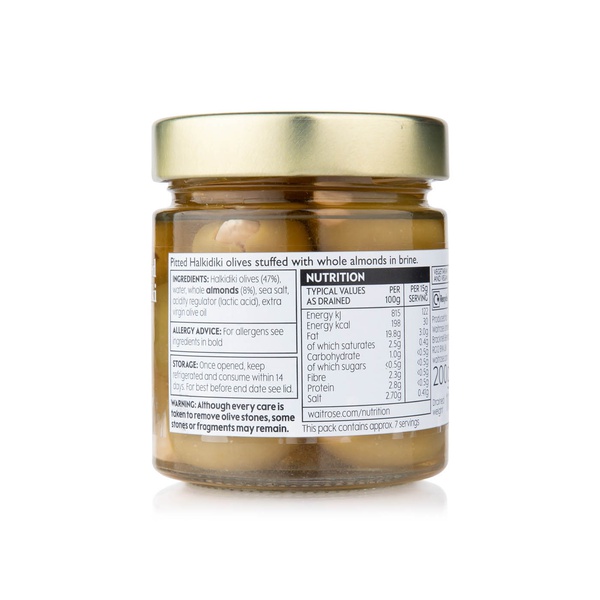 Waitrose No.1 Almond-Stuffed Greek Halkidiki Olives 200g - Spinneys UAE