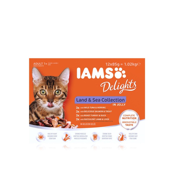 Iams delights cat food land and sea collection in jelly adult 12pack ...