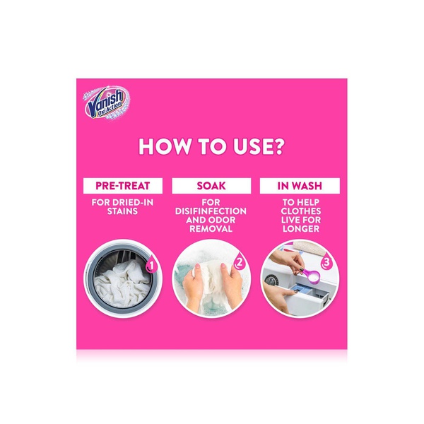 Vanish Oxi Action Crystal White Fabric Stain Remover Powder 900g and ...
