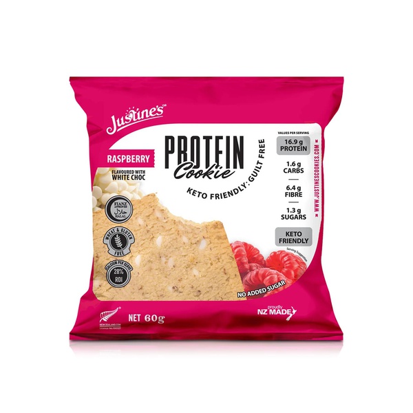 Justine's Raspberry and White Chocolate Protein Cookie 60g - Spinneys UAE
