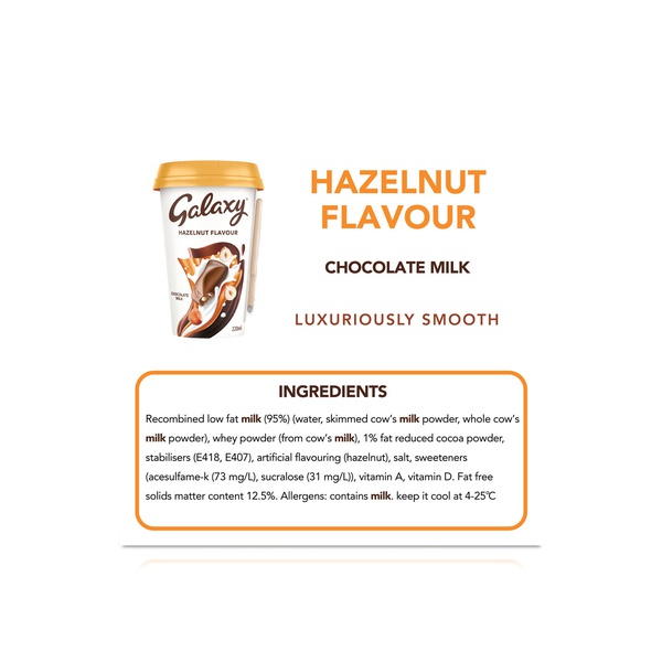 Galaxy Chocolate Drink Hazelnut Flavour 220ml - Spinneys UAE