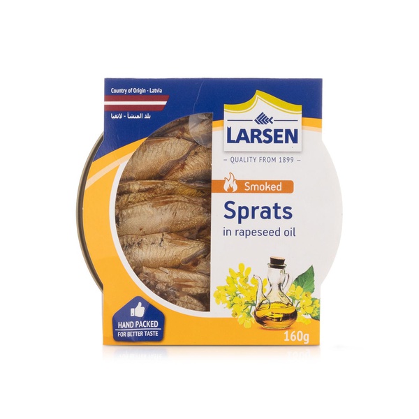 Larsen smoked sprats in rapeseed oil 160g price in UAE | Spinneys UAE ...