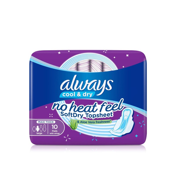 Always Clean & Dry No Heat Feel Maxi Thick Sanitary Pads with Wings x ...