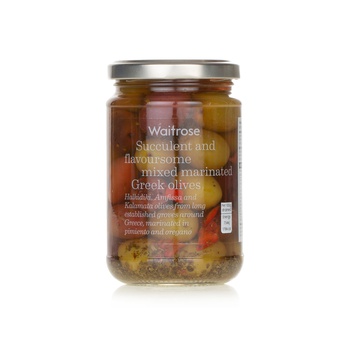 Essential Waitrose stuffed green olives pimento 340g - Spinneys UAE