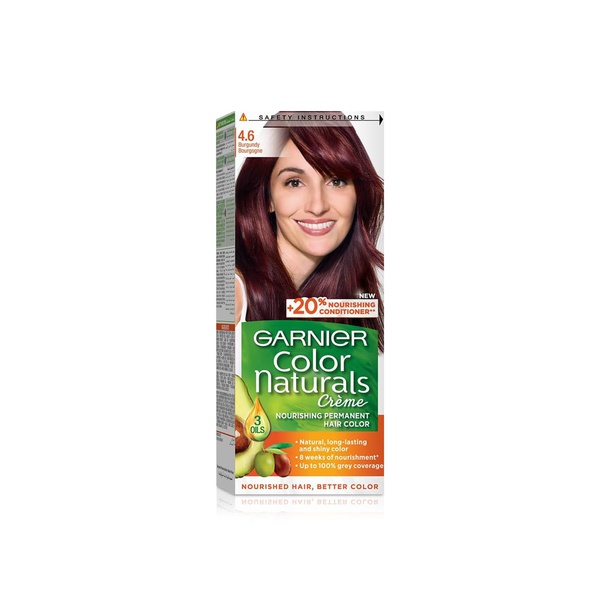 Garnier Colour Naturals Cream 4.6 Burgundy Permanent Hair Dye ...