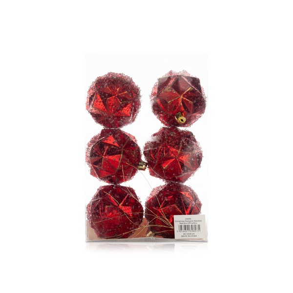 Christmas Magic Baubles Red 8cm x 6 - Buy Online
