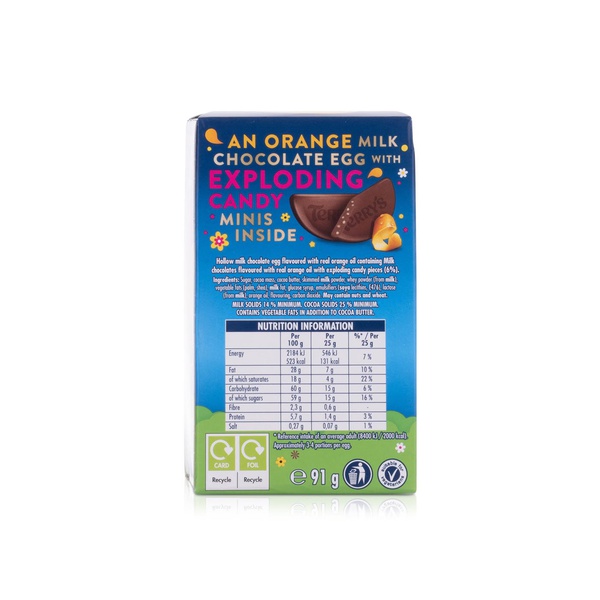 Terry's Chocolate Orange Exploding Candy Easter Egg 91g - Spinneys UAE