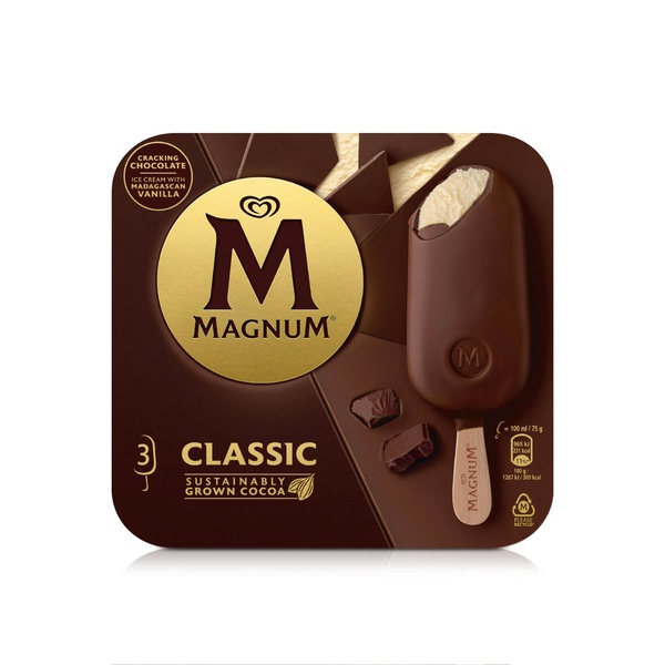 Magnum Classic Chocolate Ice Cream Sticks 100Ml 3S - Spinneys UAE
