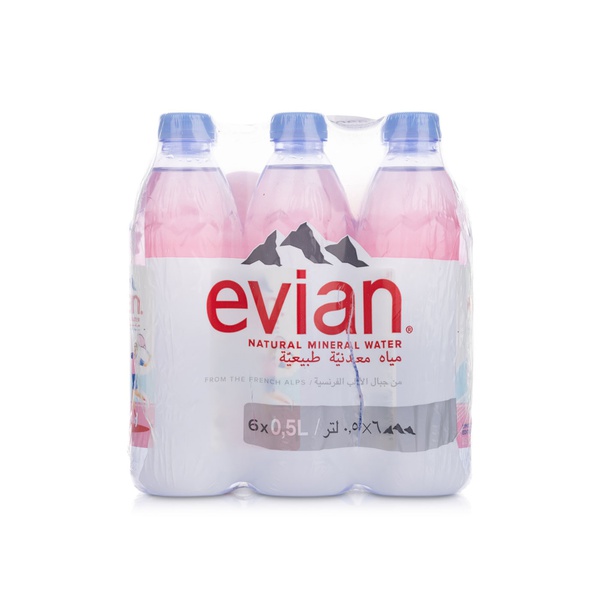 Evian Natural Mineral Water 500ml x 6 - Spinneys UAE