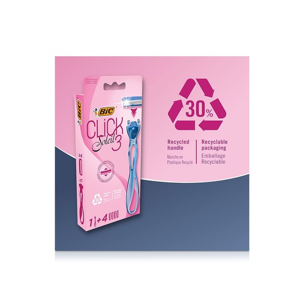 Bic click soleil 3 razor handle 1+4 blades - Spinneys UAE