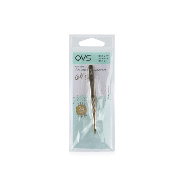 Qvs Gold Edition Easy View Square Tip Tweezers - Spinneys UAE