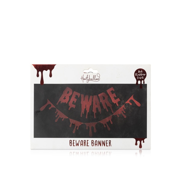 Hootyballoo Bloody Beware Glitter Banner 2m - Spinneys United Arab Emirates