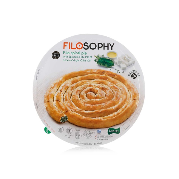 Filosophy Frozen Filo Spiral Pie With Feta & Spinach 850G - Spinneys UAE