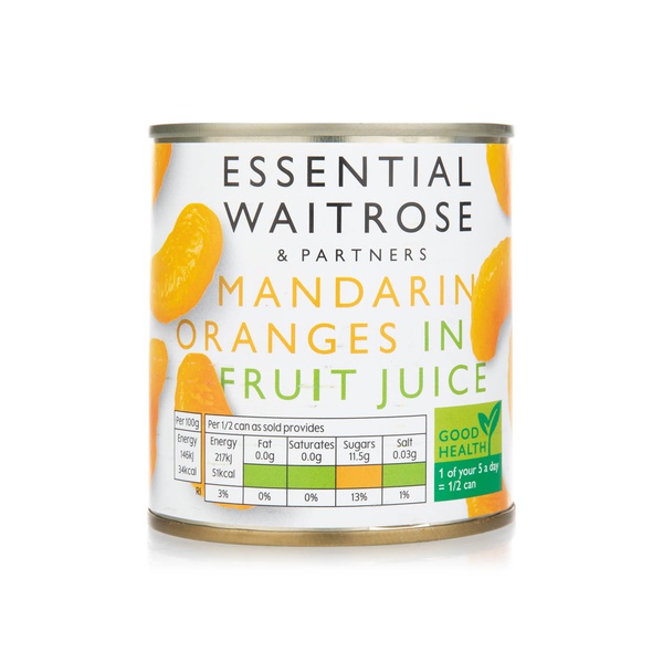 Waitrose Essential Mandarin Oranges in Fruit Juice 298g - Spinneys UAE