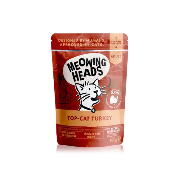 Meowing Heads top cat turkey wet cat food 100g - Spinneys UAE