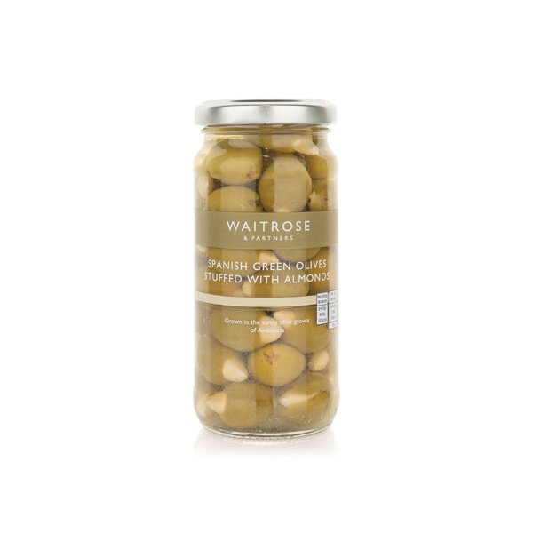 Waitrose Almond Stuffed Spanish Olives 140g - Spinneys UAE