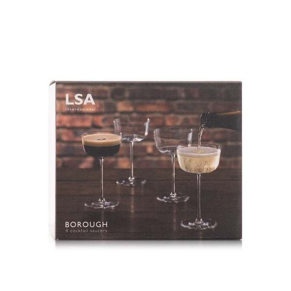 Lsa Borough Cocktail Saucer Glass Clear 240ml 4 Pack - Spinneys UAE