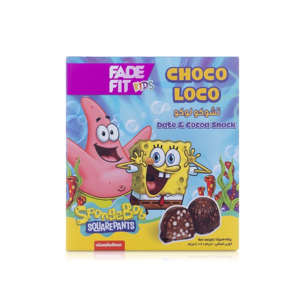 Fade Fit Kids Spongebob Squarepants Choco Loco Bites 40g - Spinneys UAE