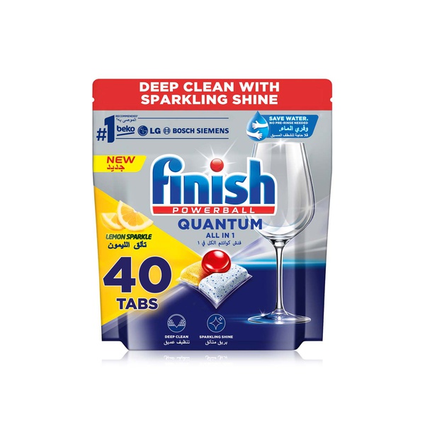 Finish Powerball Quantum All in One Dishwasher Tablets Lemon Sparkle x ...