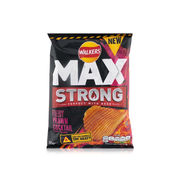 Walkers Max Strong Fiery Prawn Cocktail Crisps 50g - Spinneys UAE