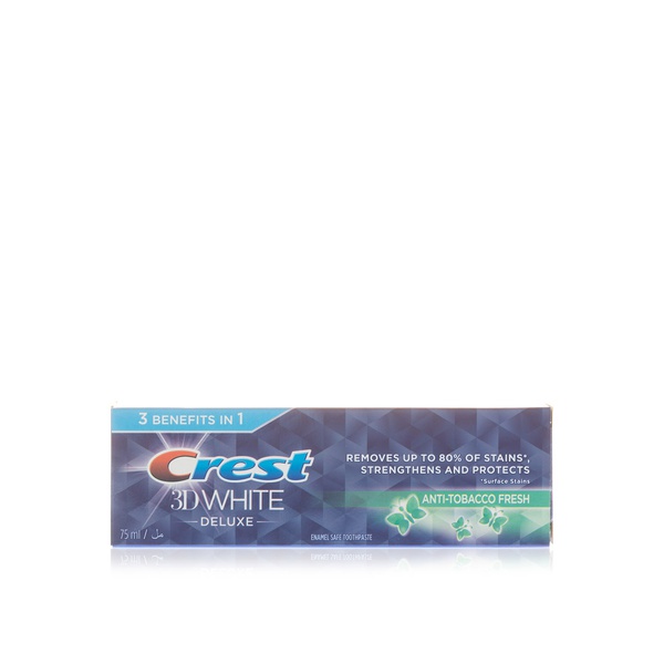 Crest 3D Whitening Deluxe Anti-Tobacco Toothpaste 75ml - Spinneys UAE