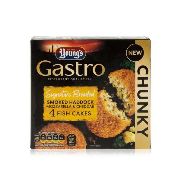 Young's gastro signature breaded smoked haddock, mozzarella and cheddar ...