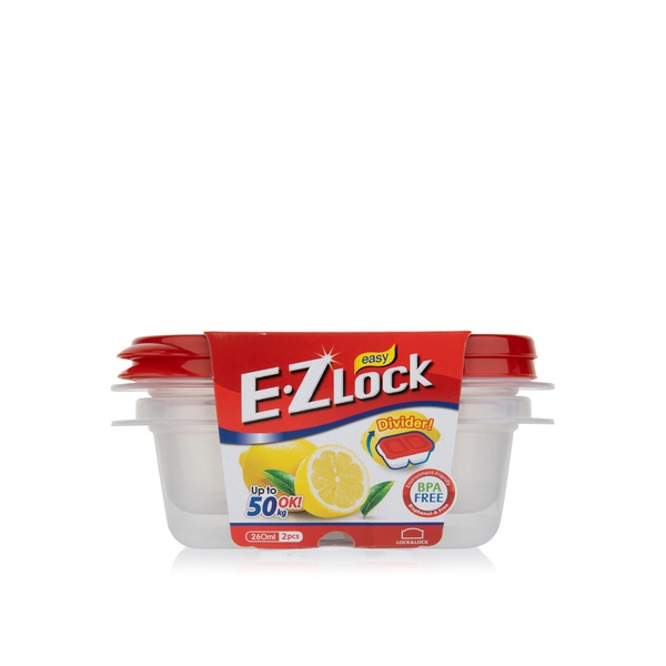 Lock & Lock Ez Lock Rectangular Container Hle7204 260ml 2 Pack ...