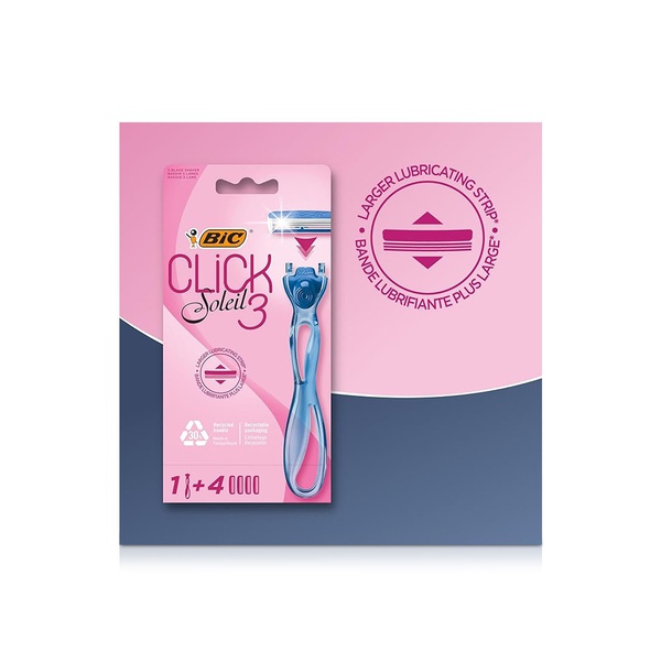 Bic Click Soleil 3 Razor Handle 1+4 Blades - Spinneys UAE