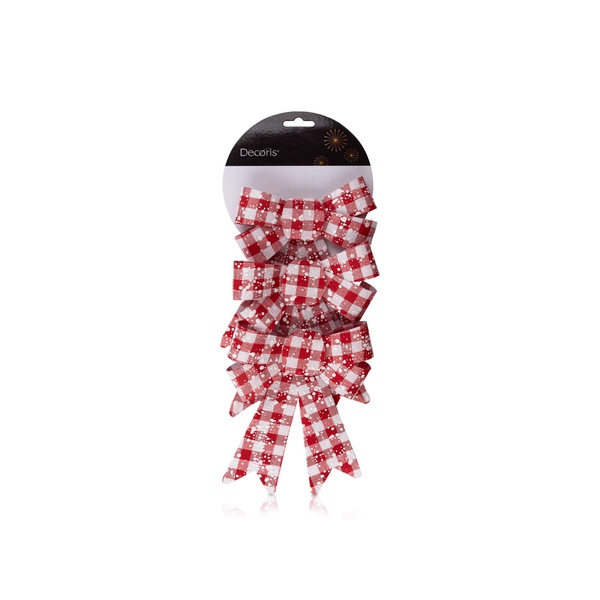 Kaemingk red white check bows - Spinneys UAE
