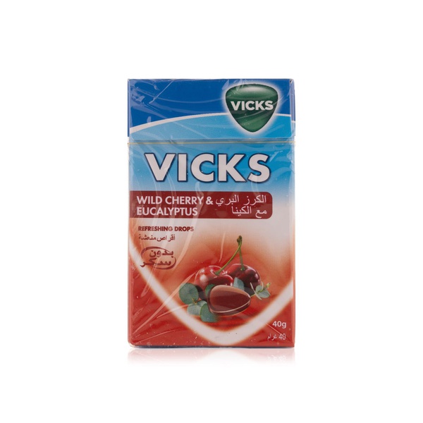 Vicks Wild Cherry and Eucalyptus Throat Drops 40g - Spinneys UAE