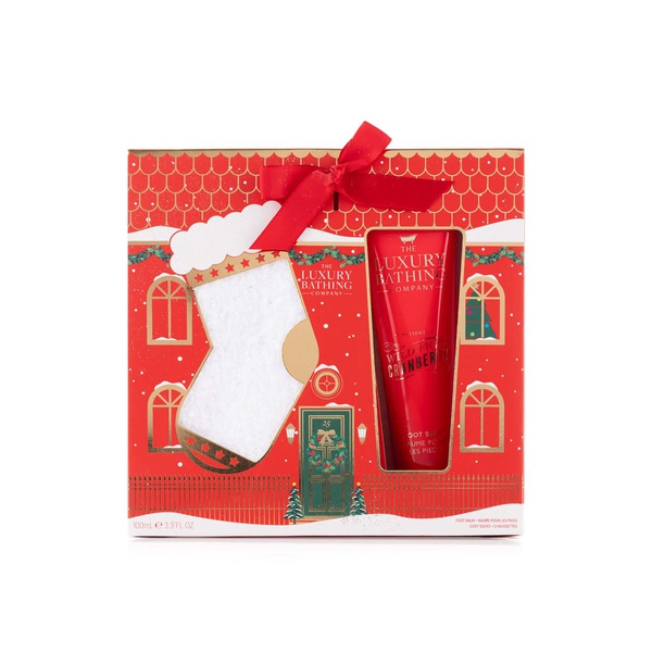 Luxury Bathing Co wild fig and cranberry socks and foot balm gift set ...