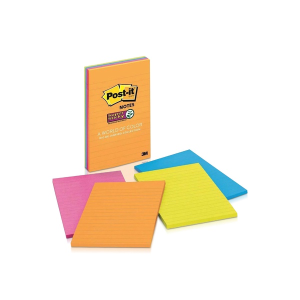 3M Post It Rio De Janiero Collection 4x6 Lined Pads x 4 - Spinneys ...